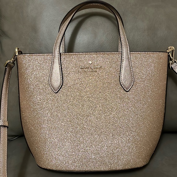kate spade | Bags | Kate Spade Gold 2 Way Glimmer Glitter Handbag ...